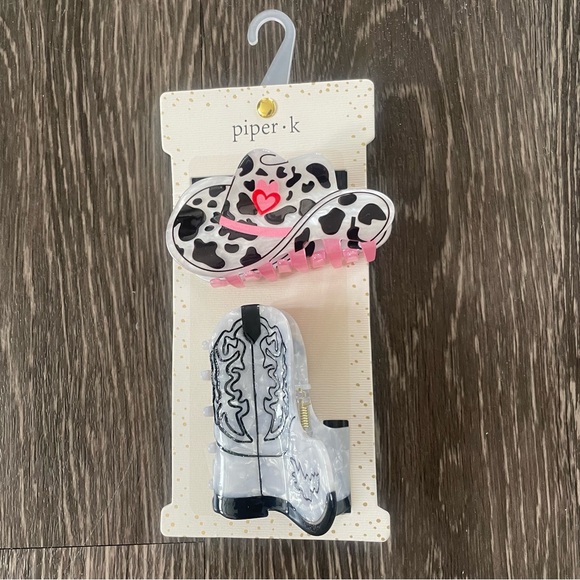 Piper K | Accessories | New Piper K Cowgirl Hat Boots Claw Hair Clips ...